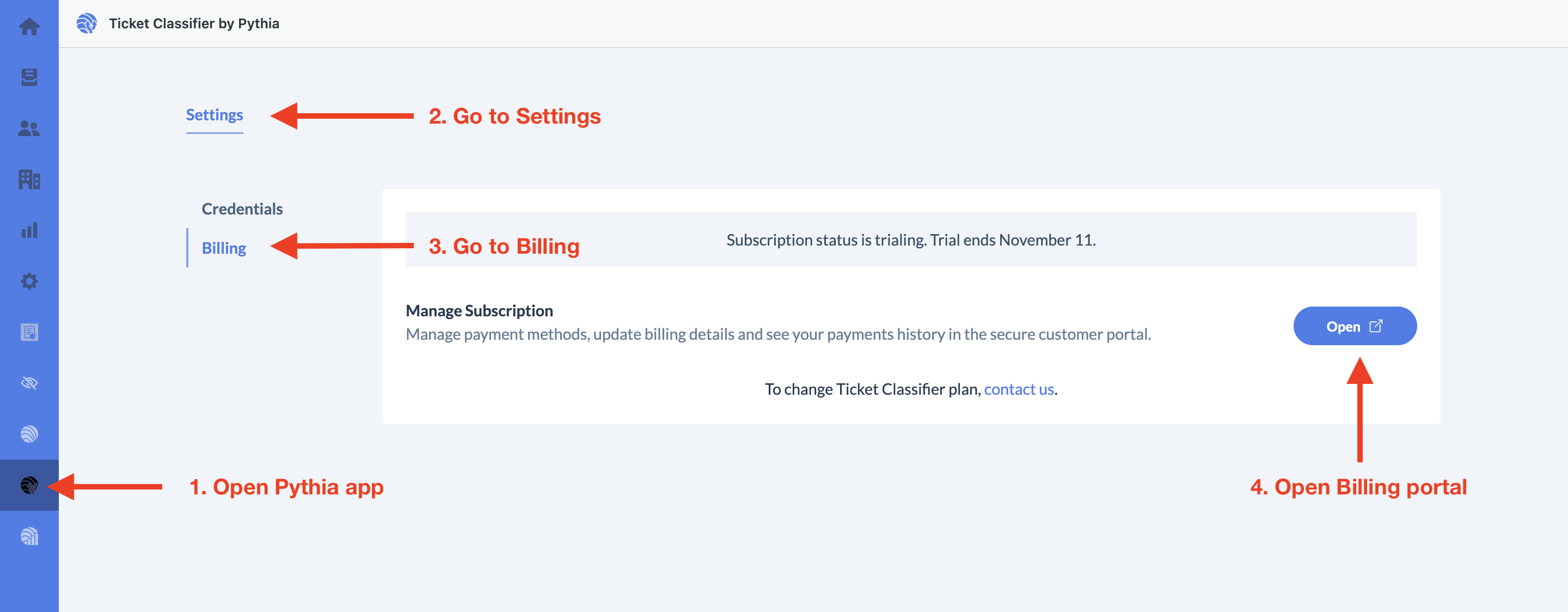 How To Update The Payment Method For Pythia Apps Pythia Help Center 